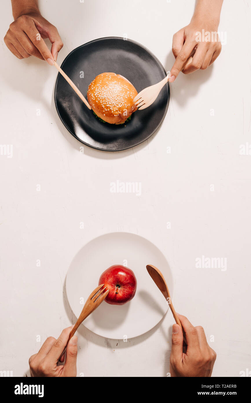 diet struggle and deciding between nutrition choice dilemma between ...