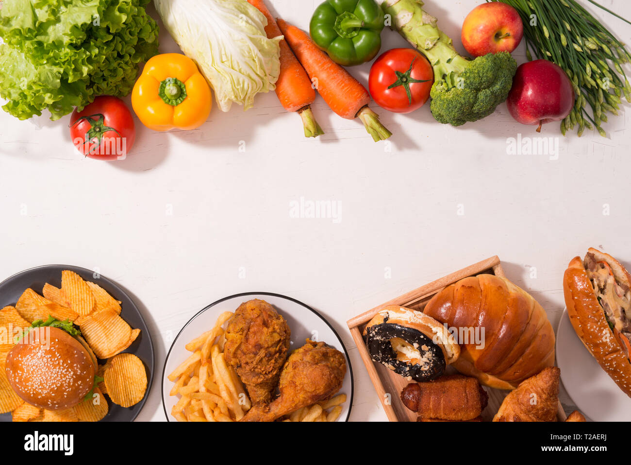 Choosing between Fruits and Sweets. Healthy versus unhealthy food ...