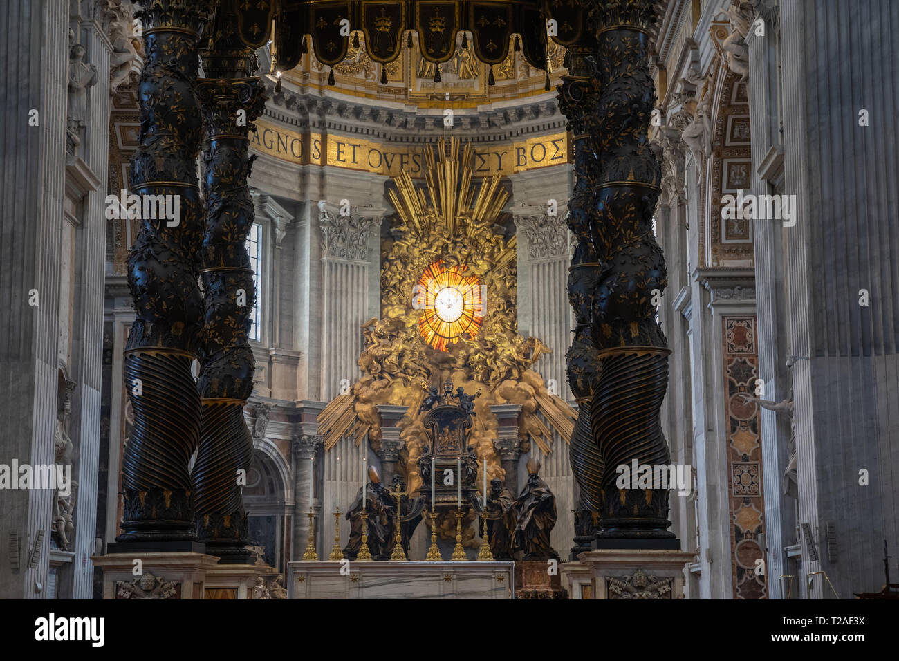 Rome, Italy - June 22, 2018: Panoramic view of interior of Papal ...