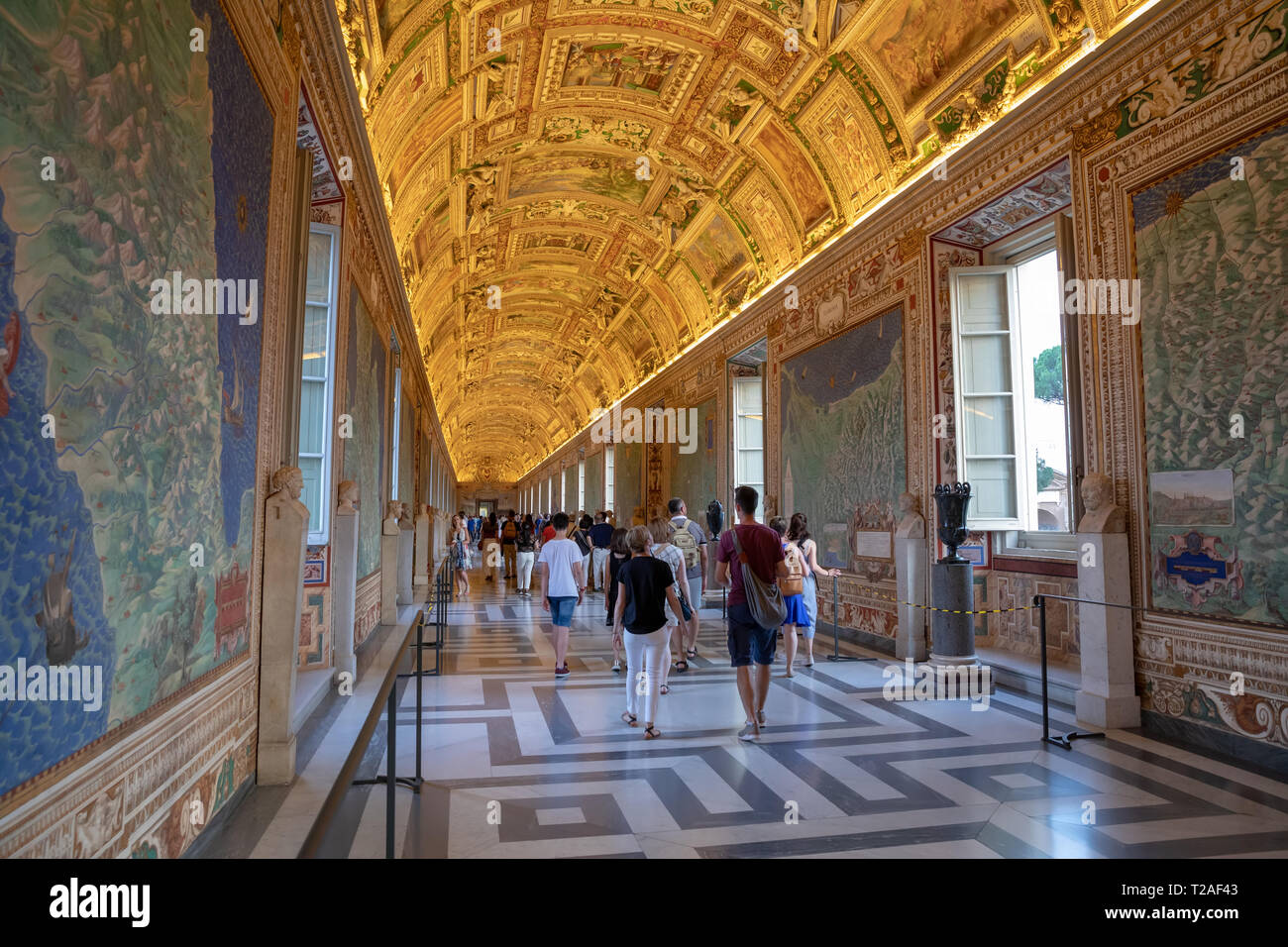 Rome, Italy - June 22, 2018: Panoramic view of interior and ...