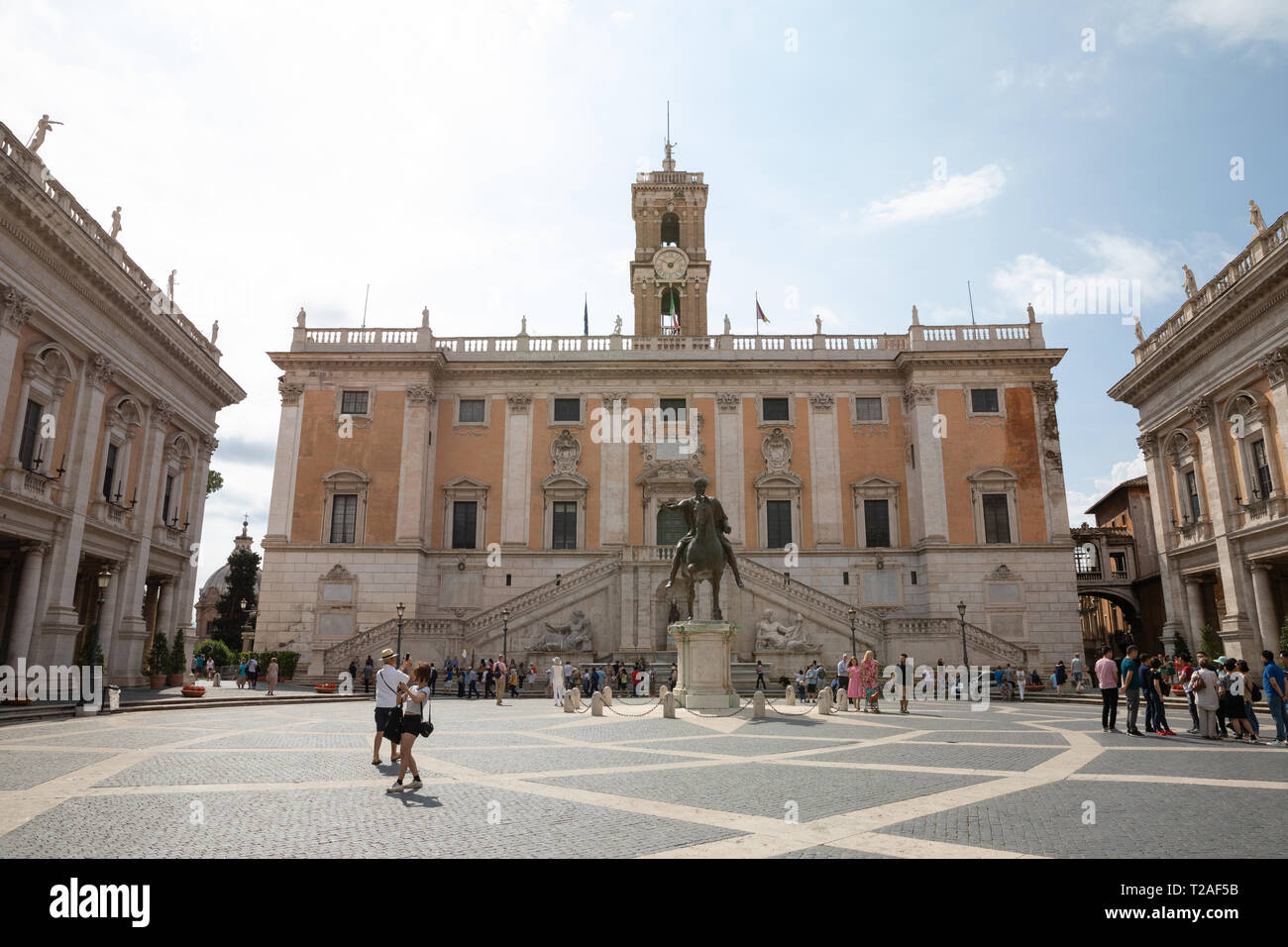 Rome, Italy - June 23, 2018: Panoramic view of Capitolium or Capitoline ...