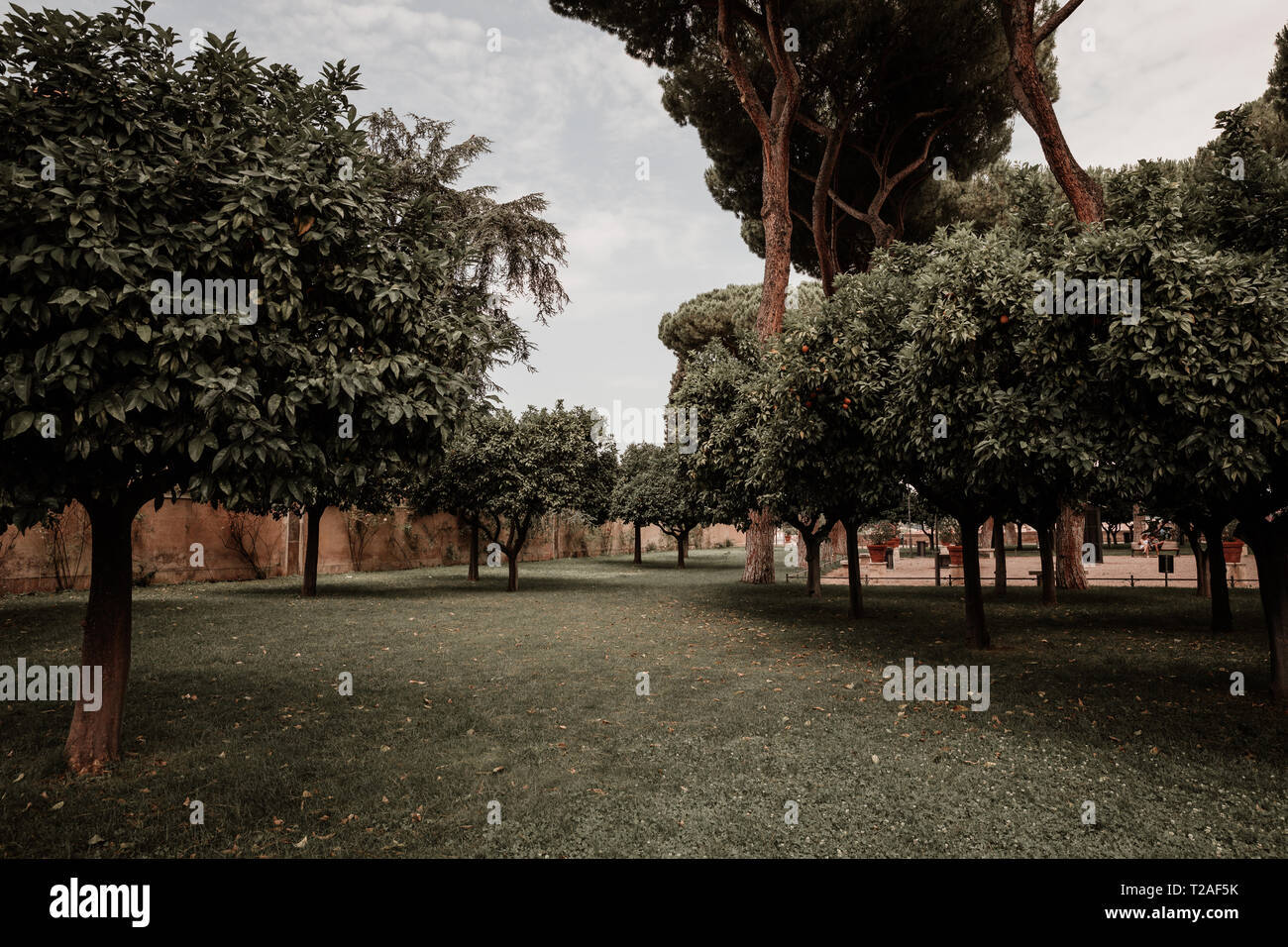 Rome, Italy - June 23, 2018: Panoramic view of Orange Garden (Giardino ...