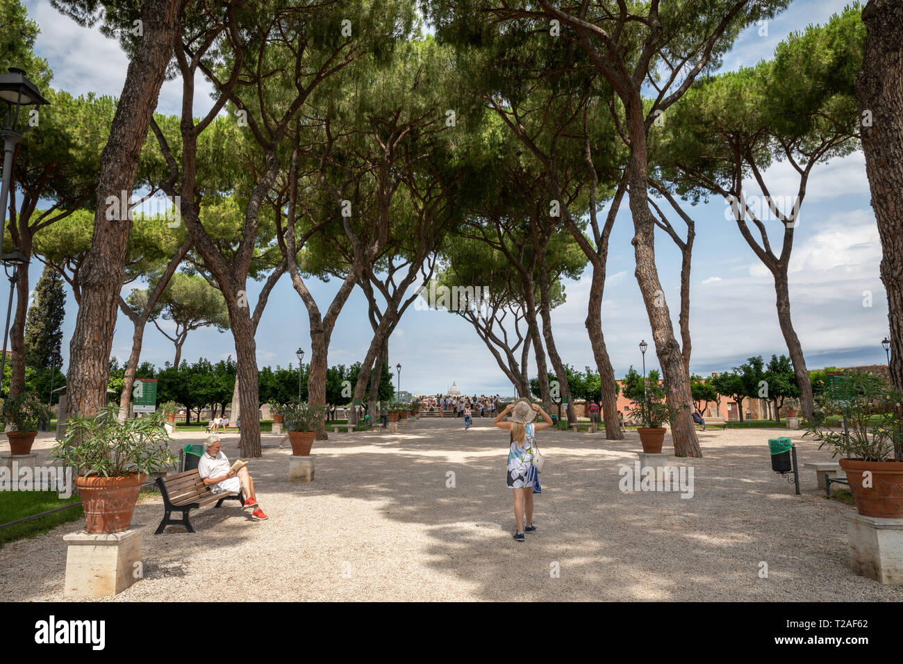 Rome, Italy - June 23, 2018: Panoramic view of Orange Garden (Giardino ...