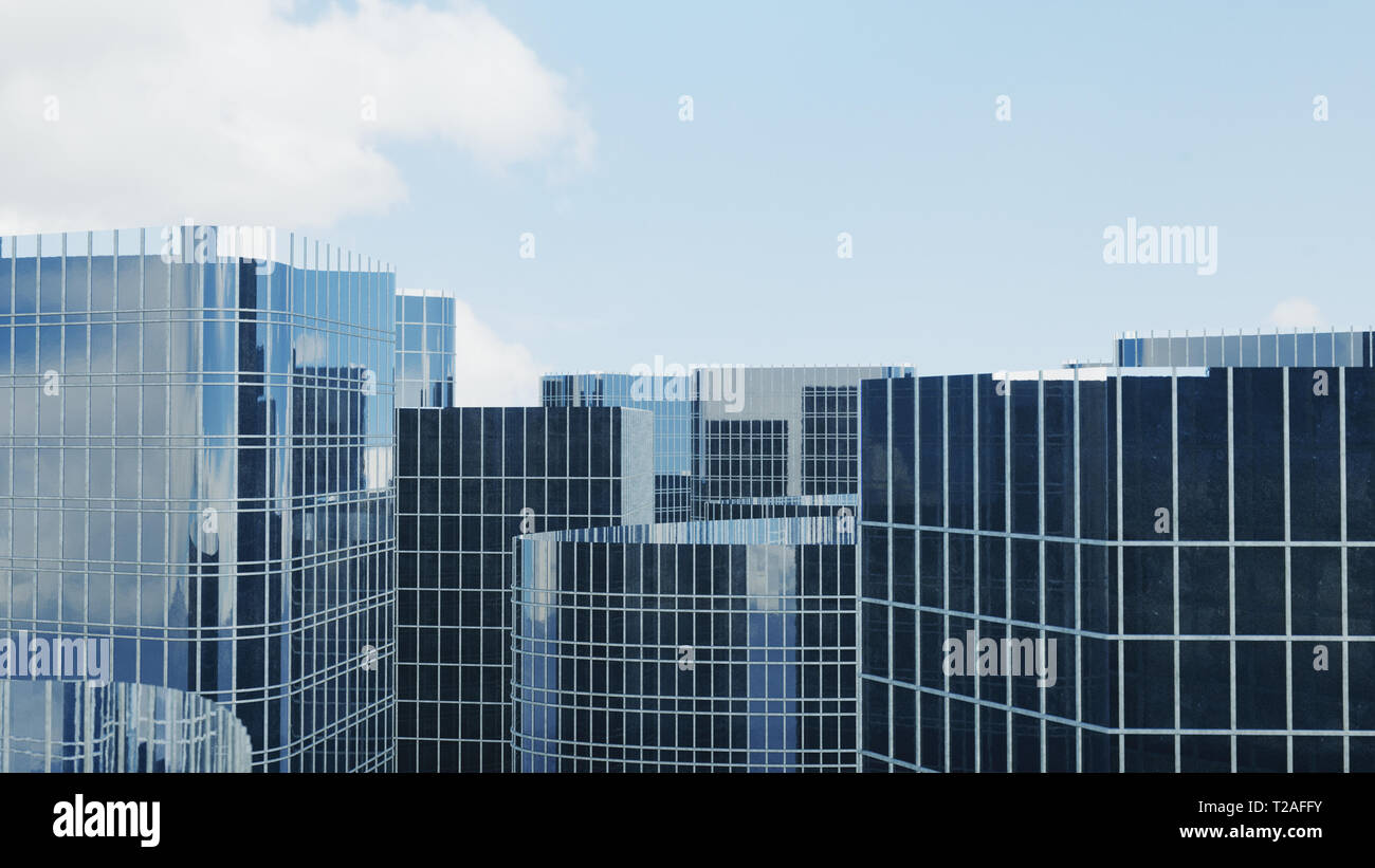 Front view of skyscrapers. Skyscrapers looking front view. Front view ...