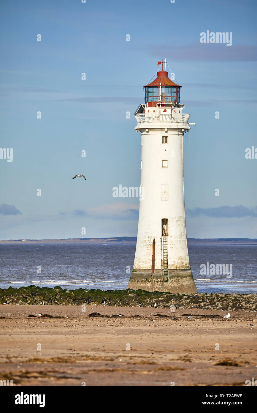 New Brighton Lighthouse seaside resort Wallasey, Wirral, Merseyside ...