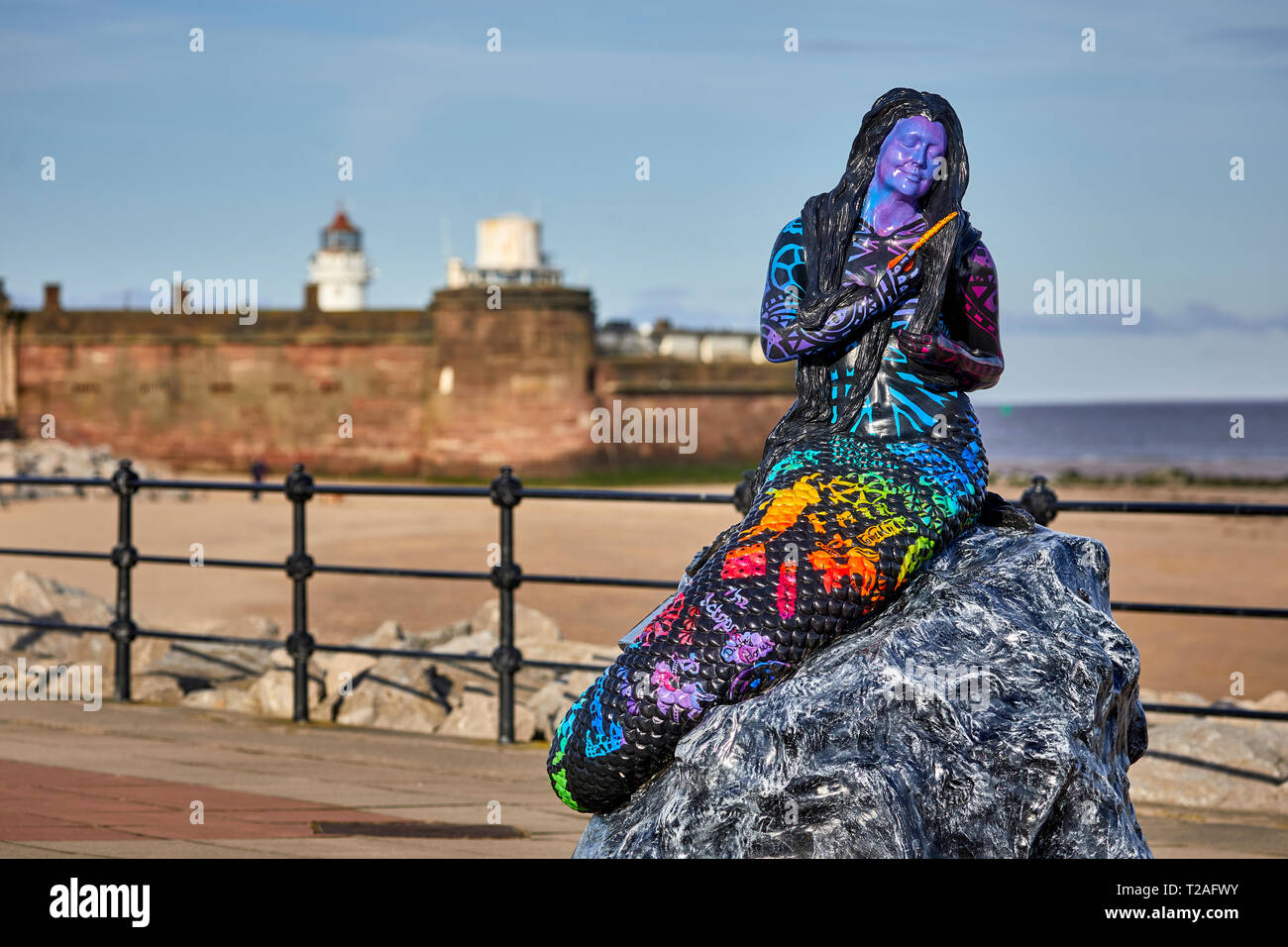 New Brighton seaside resort Wallasey, Wirral, Merseyside, England. New ...