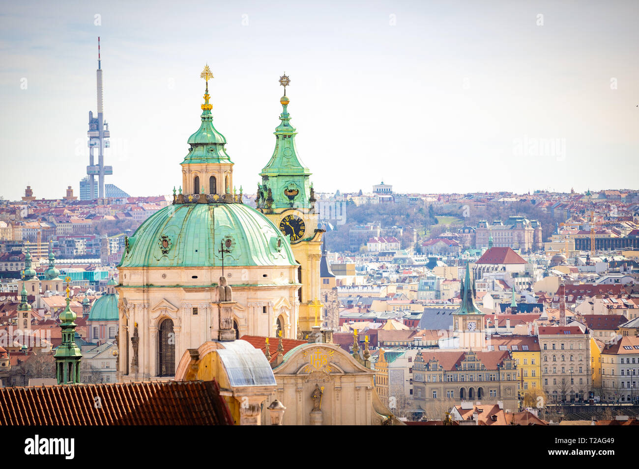 Panoramic view of Prague in sunny spring time Stock Photo - Alamy