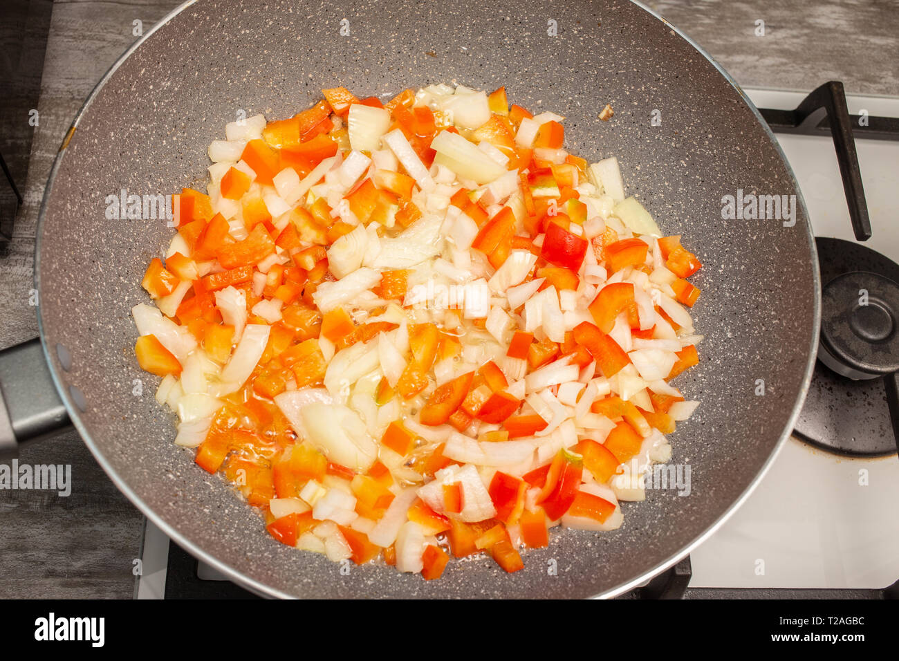 Wok top view hi-res stock photography and images - Alamy