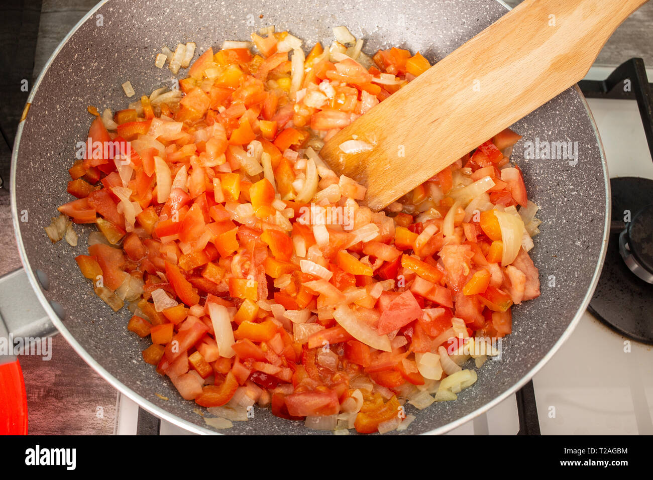 Wok top view hi-res stock photography and images - Alamy