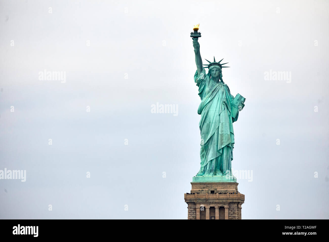 Landmark Statue of Liberty neoclassical sculpture on Liberty Island in ...