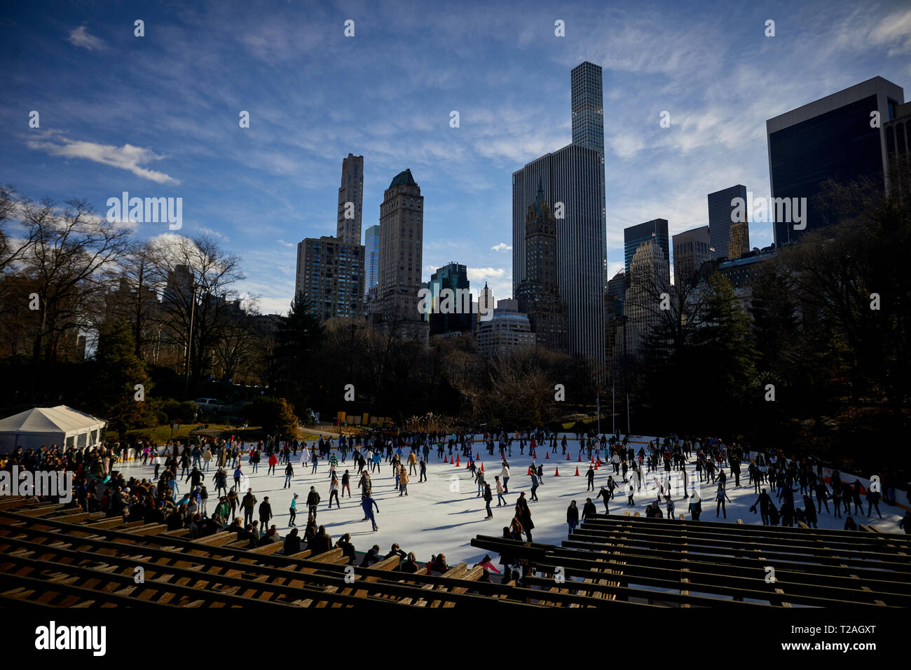 New York Manhattan Central Park Wollman Rink ice skating exterior ...