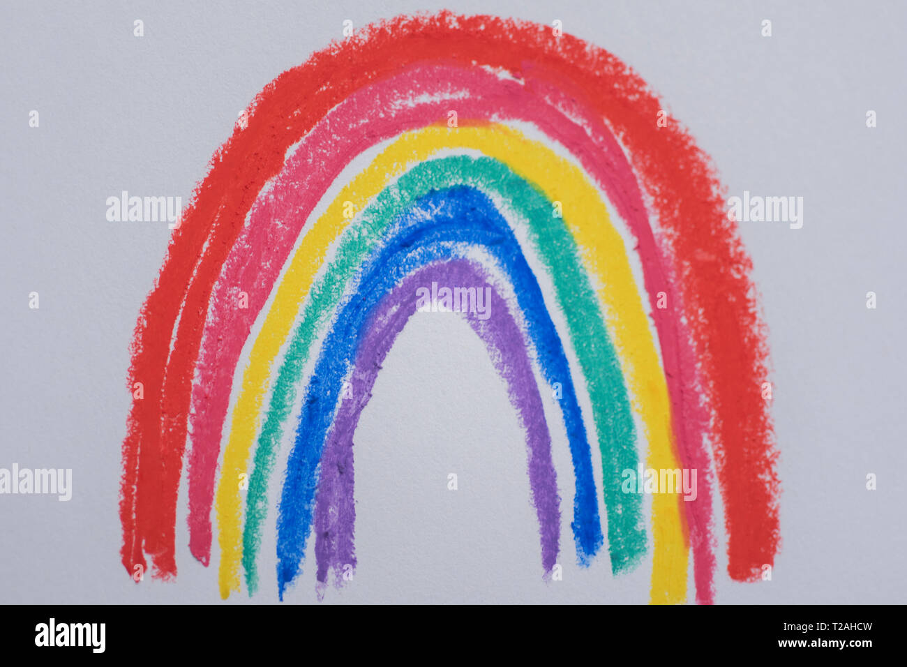 Child's drawing of rainbow Stock Photo - Alamy