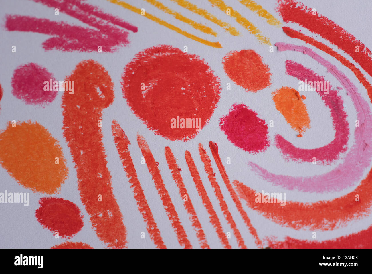 Child's red toned drawing Stock Photo - Alamy