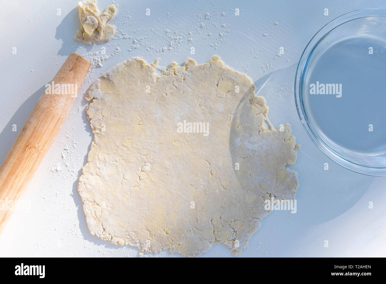 Pastry with rolling pin and bowl Stock Photo - Alamy