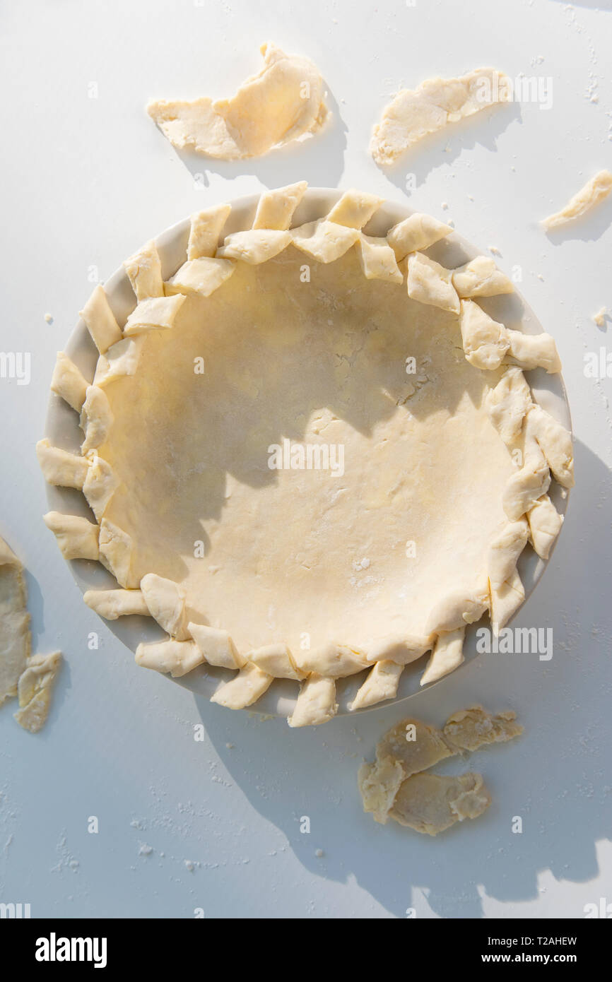 Raw pie crust Stock Photo - Alamy