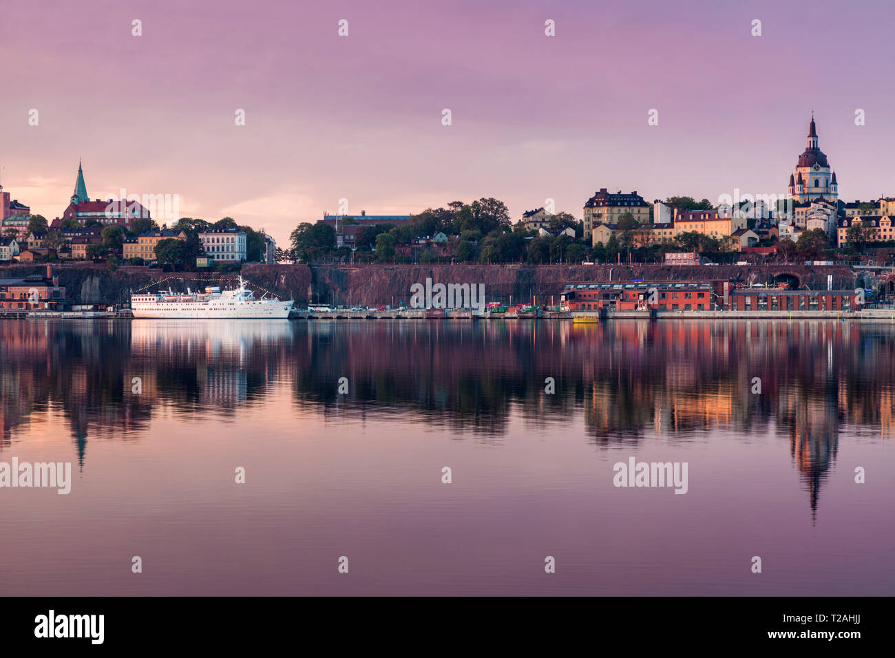 Skyline at sunset in Stockholm, Sweden Stock Photo - Alamy
