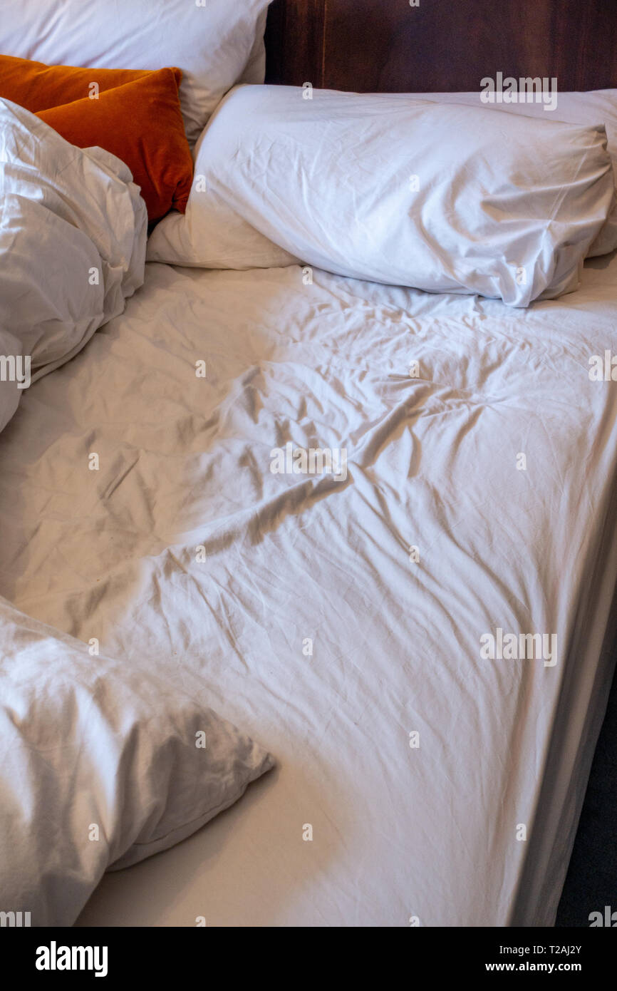 High up view from above of a bedroom in the morning scene with a ...