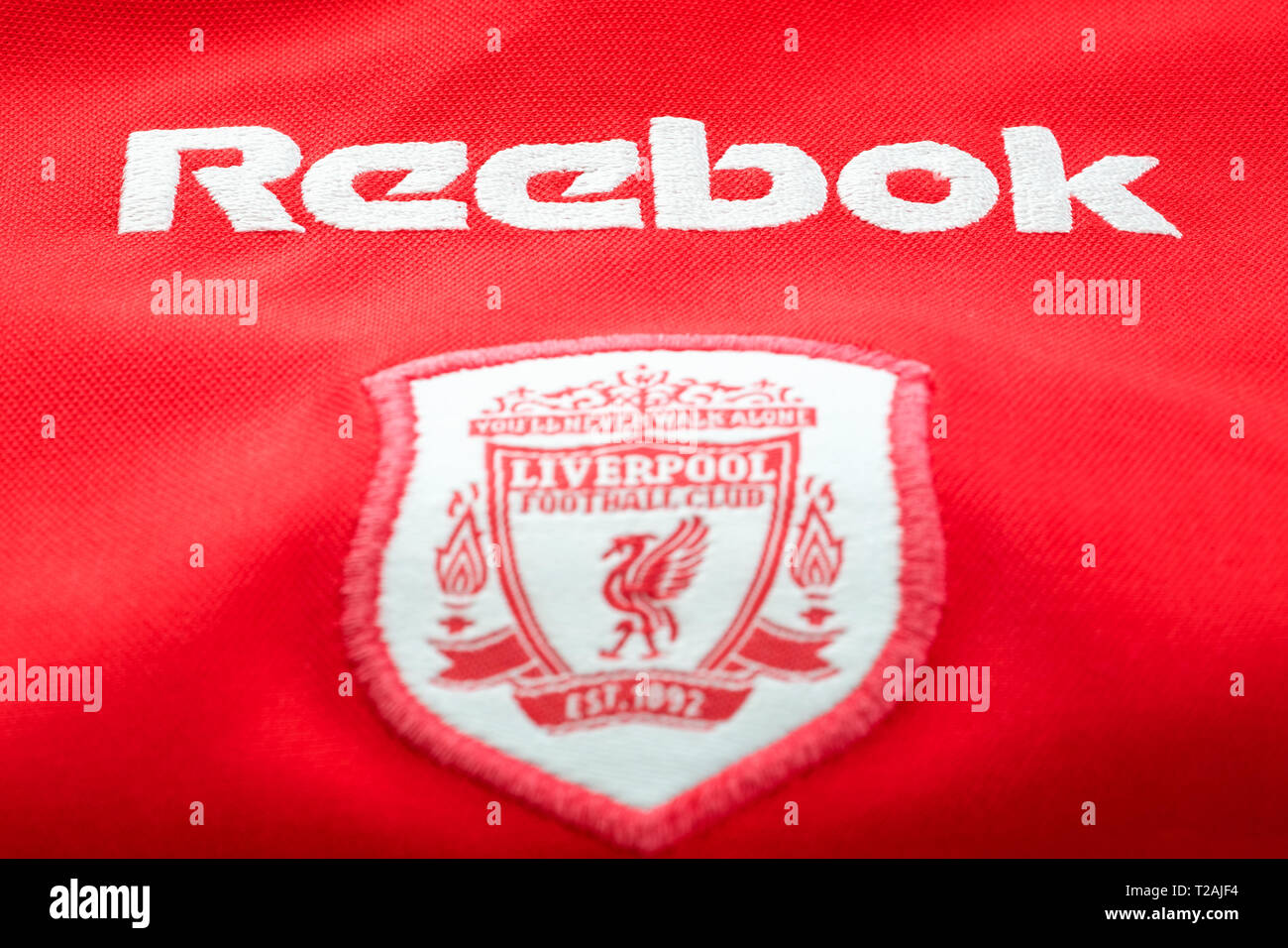 Bangkok, Thailand - January 17 2019: Close-up of Liverpool FC football ...
