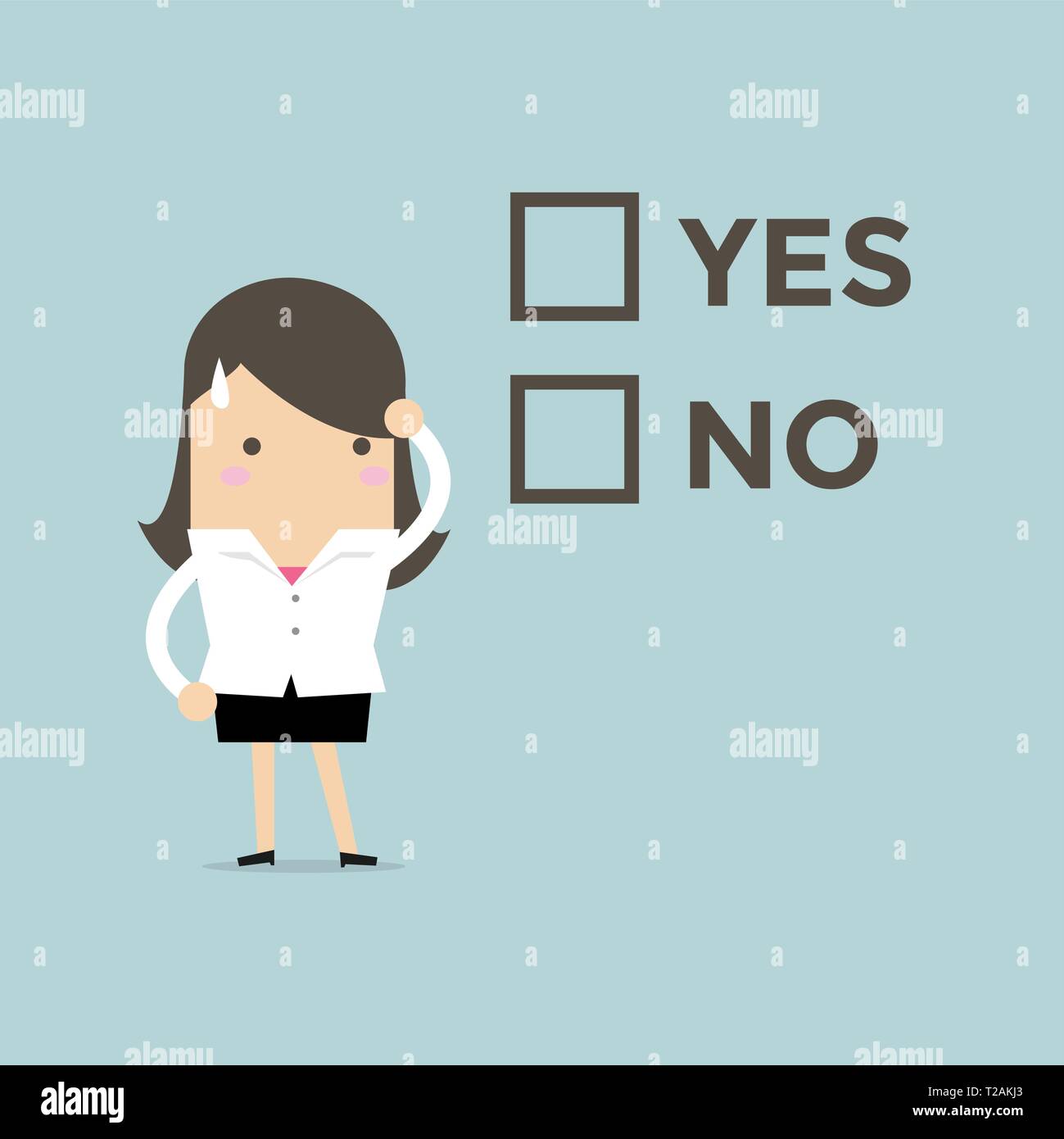 Woman thinking hard Stock Vector Images - Alamy