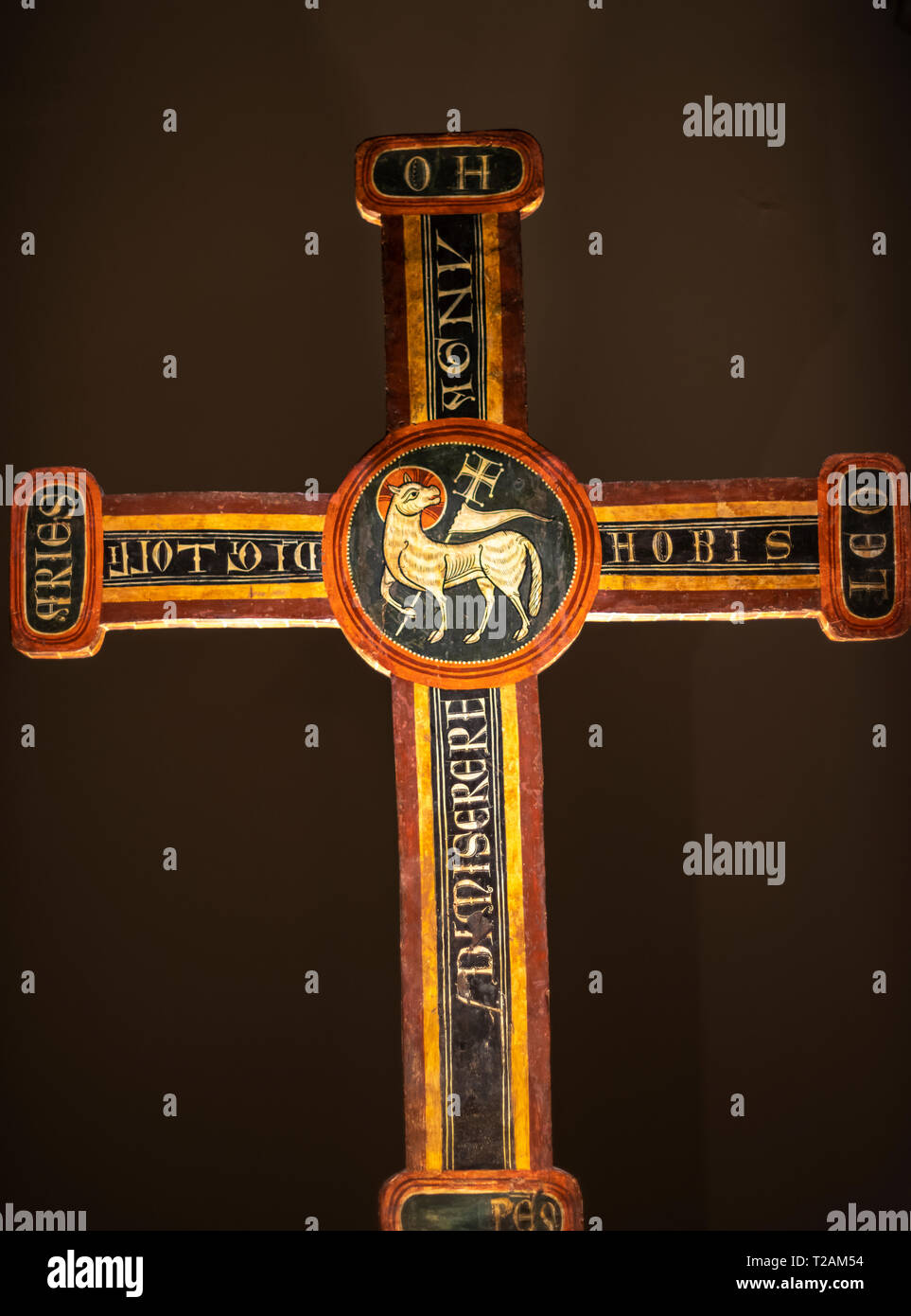 Romanesque art in the National Art Museum of Catalonia,Barcrelona,cross ...