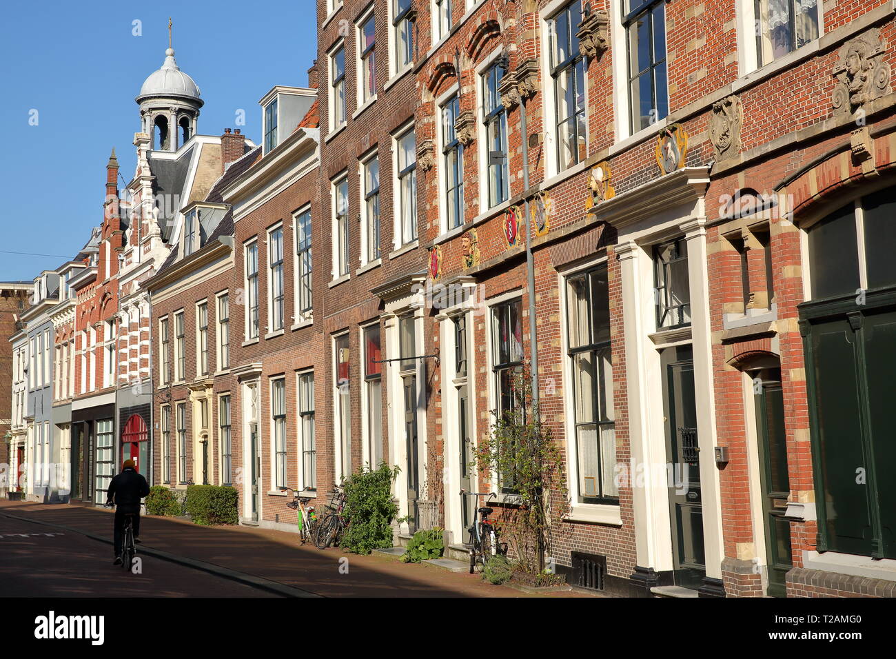 Ornate and colorful traditional houses, located along Jansstraat street ...