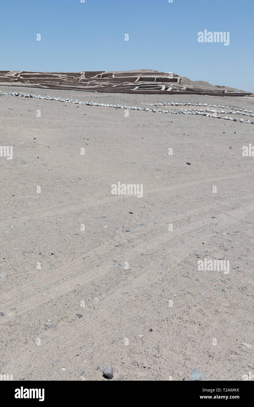 Pyramid of Cauachi, archaeological site In the Nazca region, Peru Stock ...