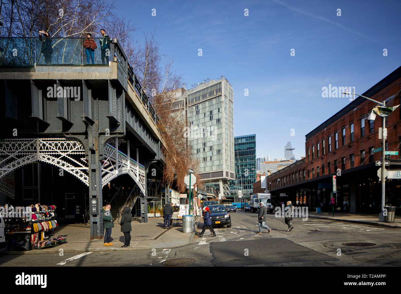 The High Line elevated linear park, greenway former rail trail created ...