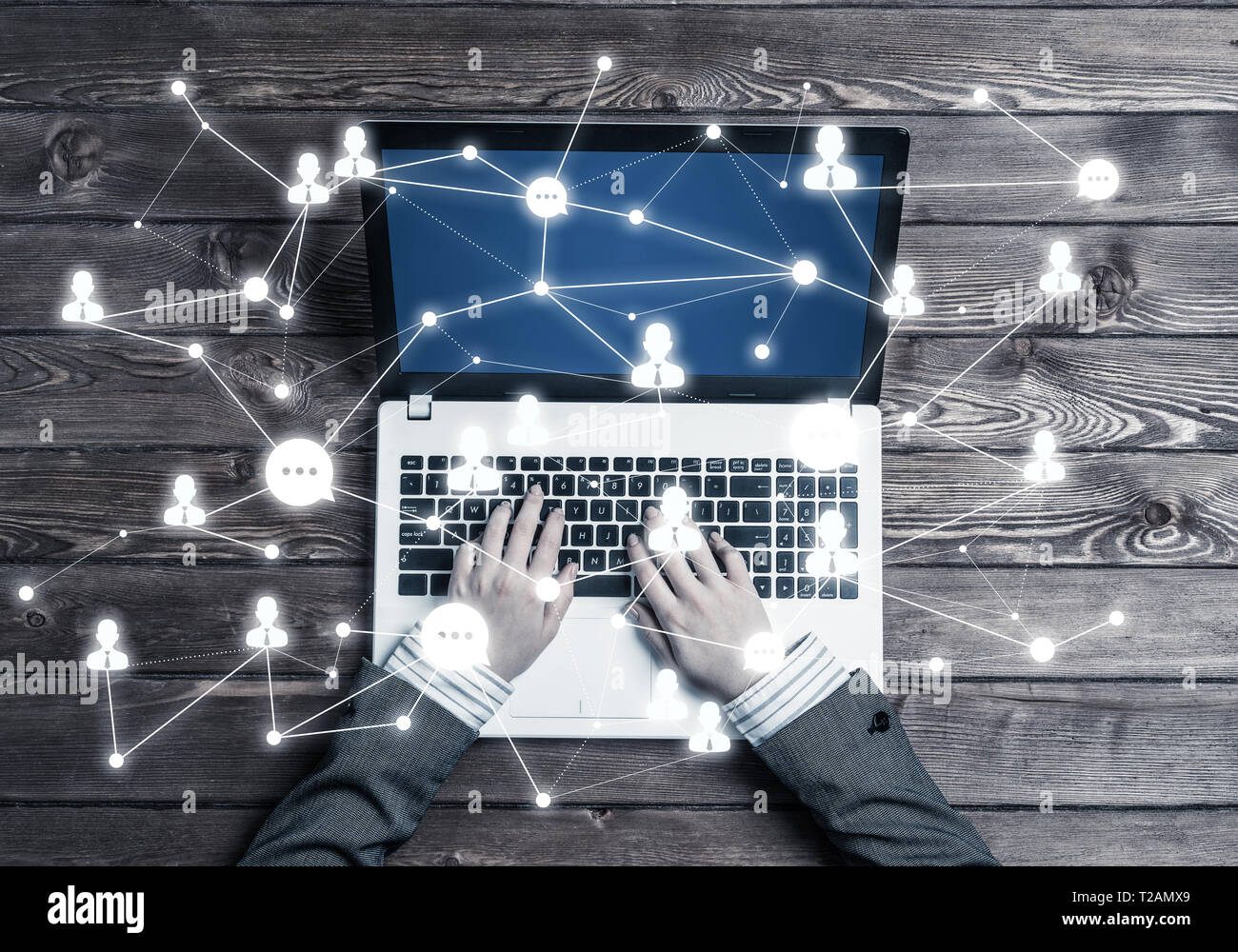 Concept of social connection and networking with social connection ...