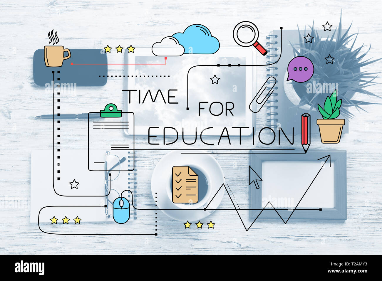 Sketched scheme of educational process Stock Photo - Alamy