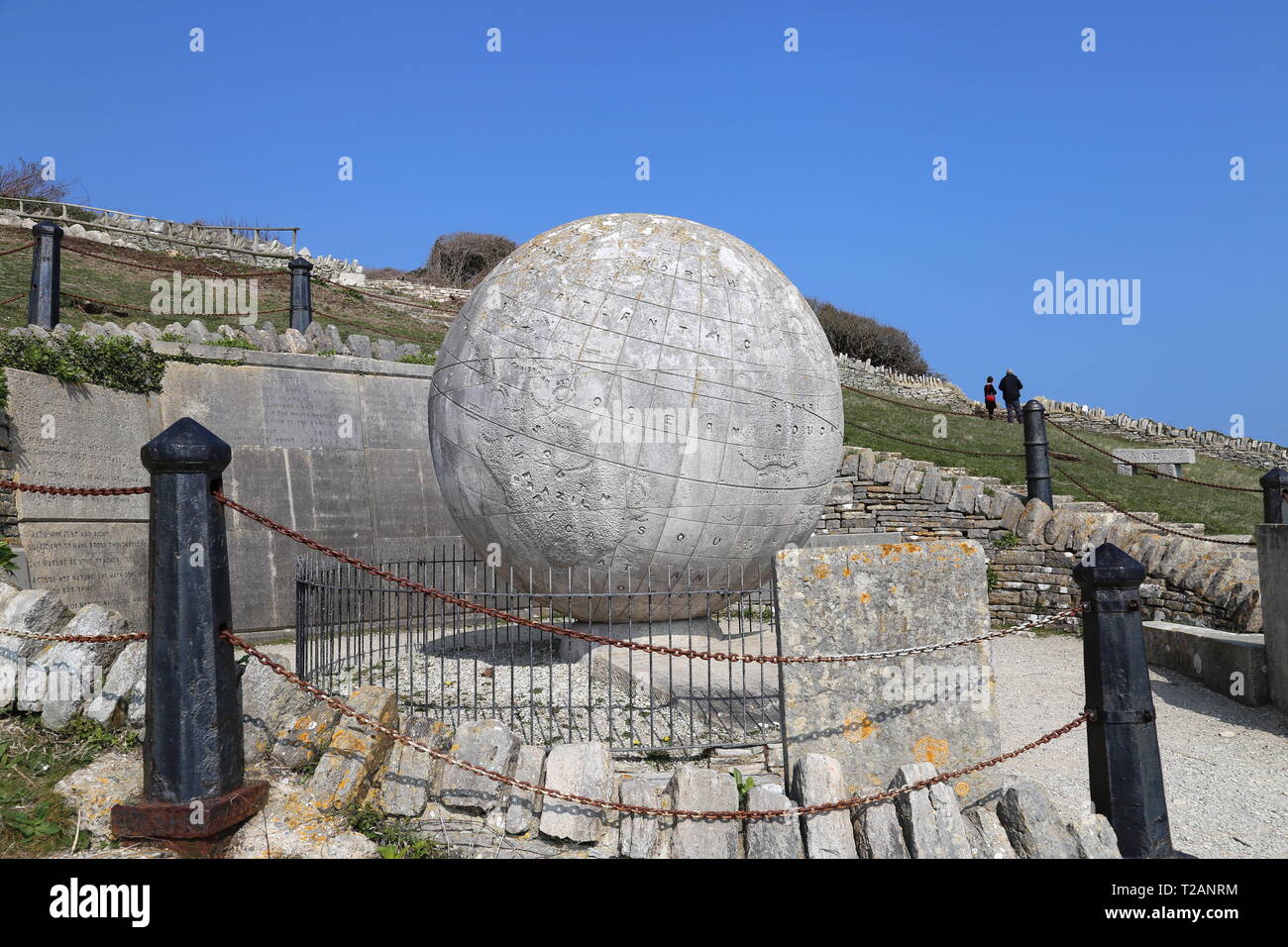 Great Globe, made from Portland stone, Durlston Country Park, Swanage ...
