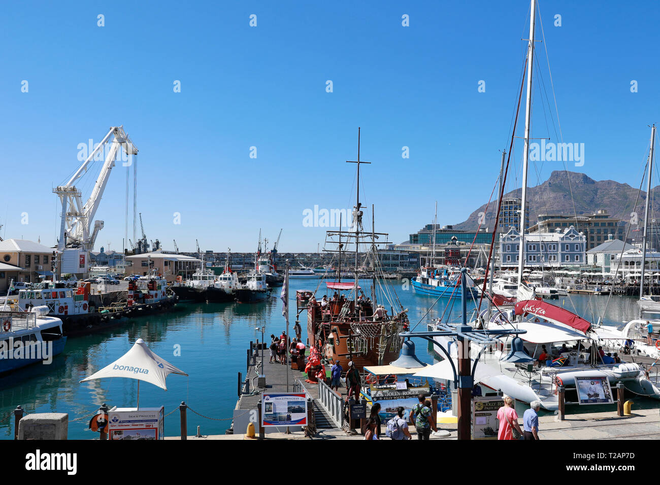 The Jolly Roger pirate boat in the V&A Waterfront, Cape Town, South ...