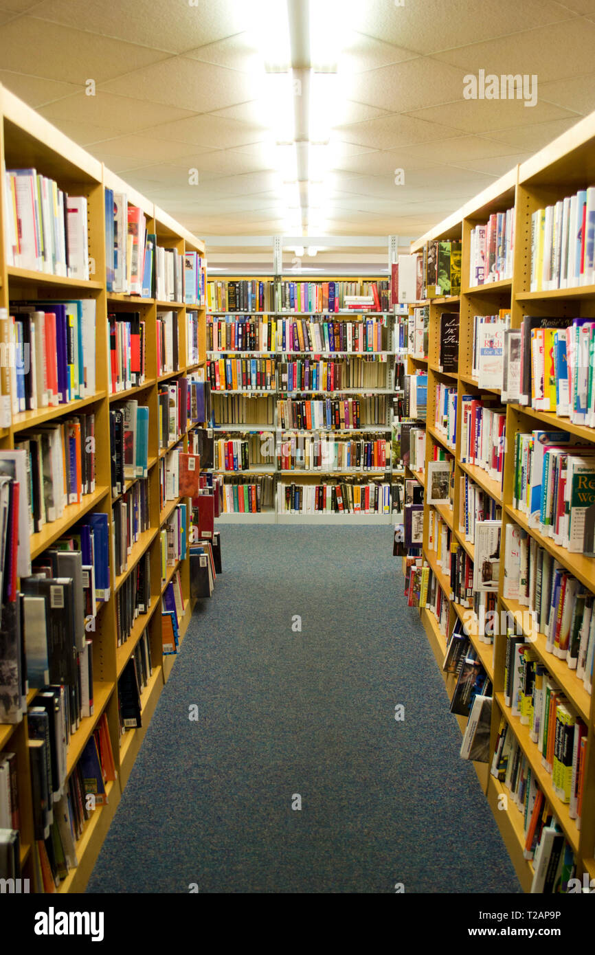 Rows of Bookshelves filled with books of all different genres, topics ...