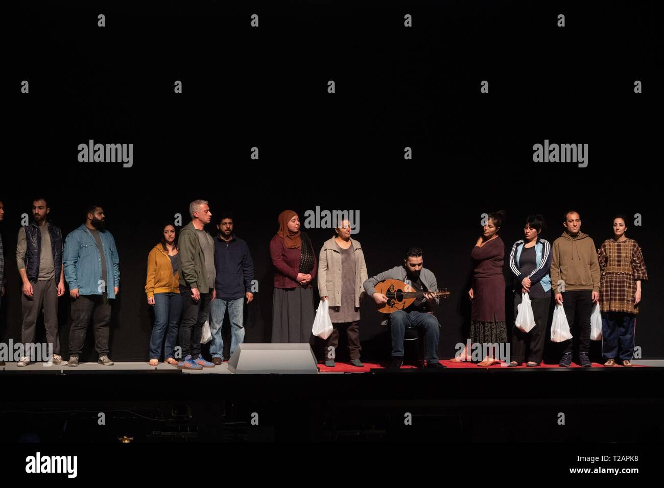 06.03.2019, Hamburg Opera: Syrian refugees as singers and actors at a ...