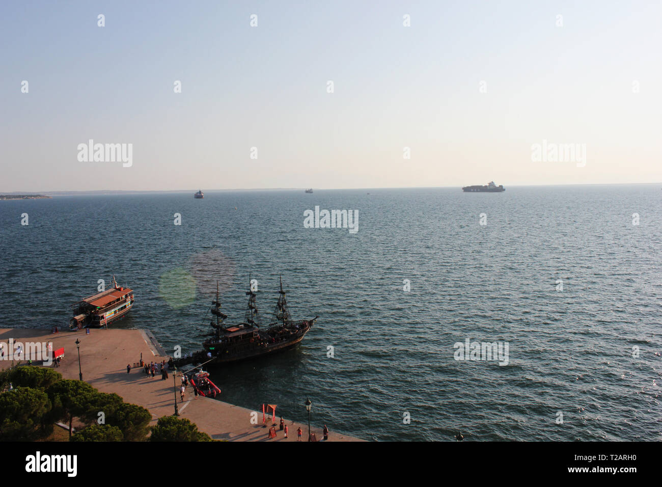 The seafront and the harbor in Thessaloniki Greece Stock Photo - Alamy
