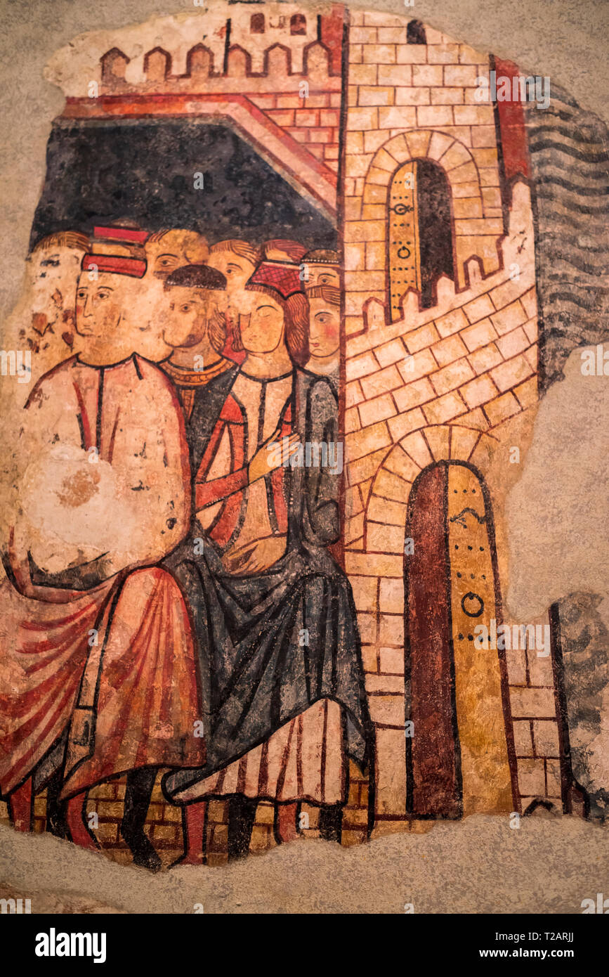 Gothic medieval art in the National Art Museum of Catalonia,mural ...