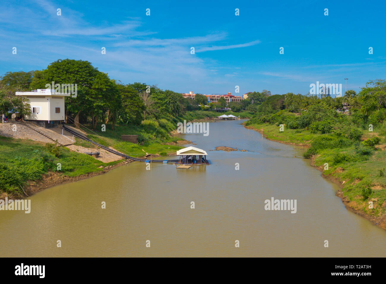 Boat pier, Sangke river, Battambang, Cambodia, Asia Stock Photo - Alamy