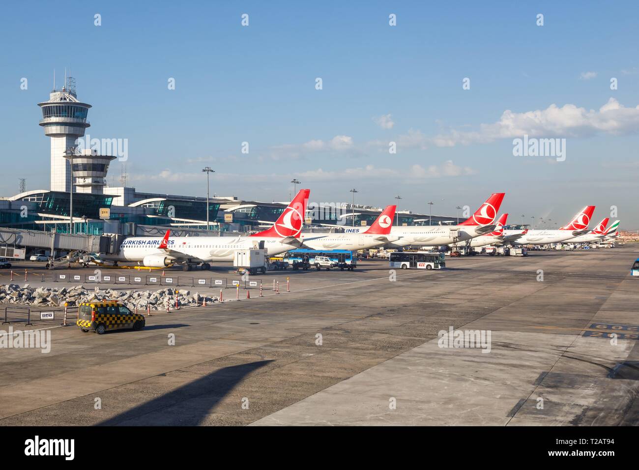 Istanbul, Turkey – May 15, 2014: Turkish Airlines airplanes at Istanbul ...