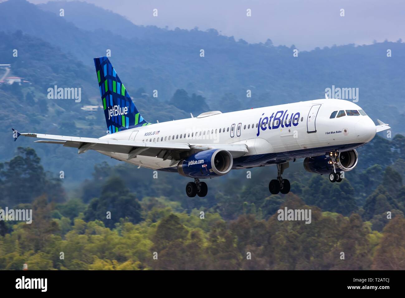 Medellin, Colombia – January 25, 2019: JetBlue Airbus A320 airplane at ...