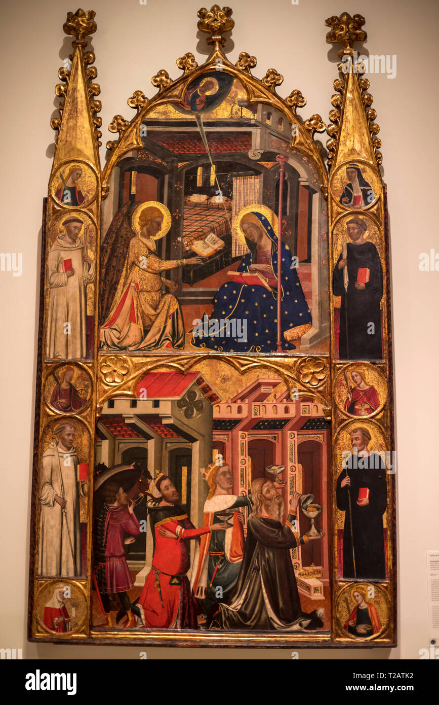Gothic medieval art in the National Art Museum of Catalonia.Circle of ...
