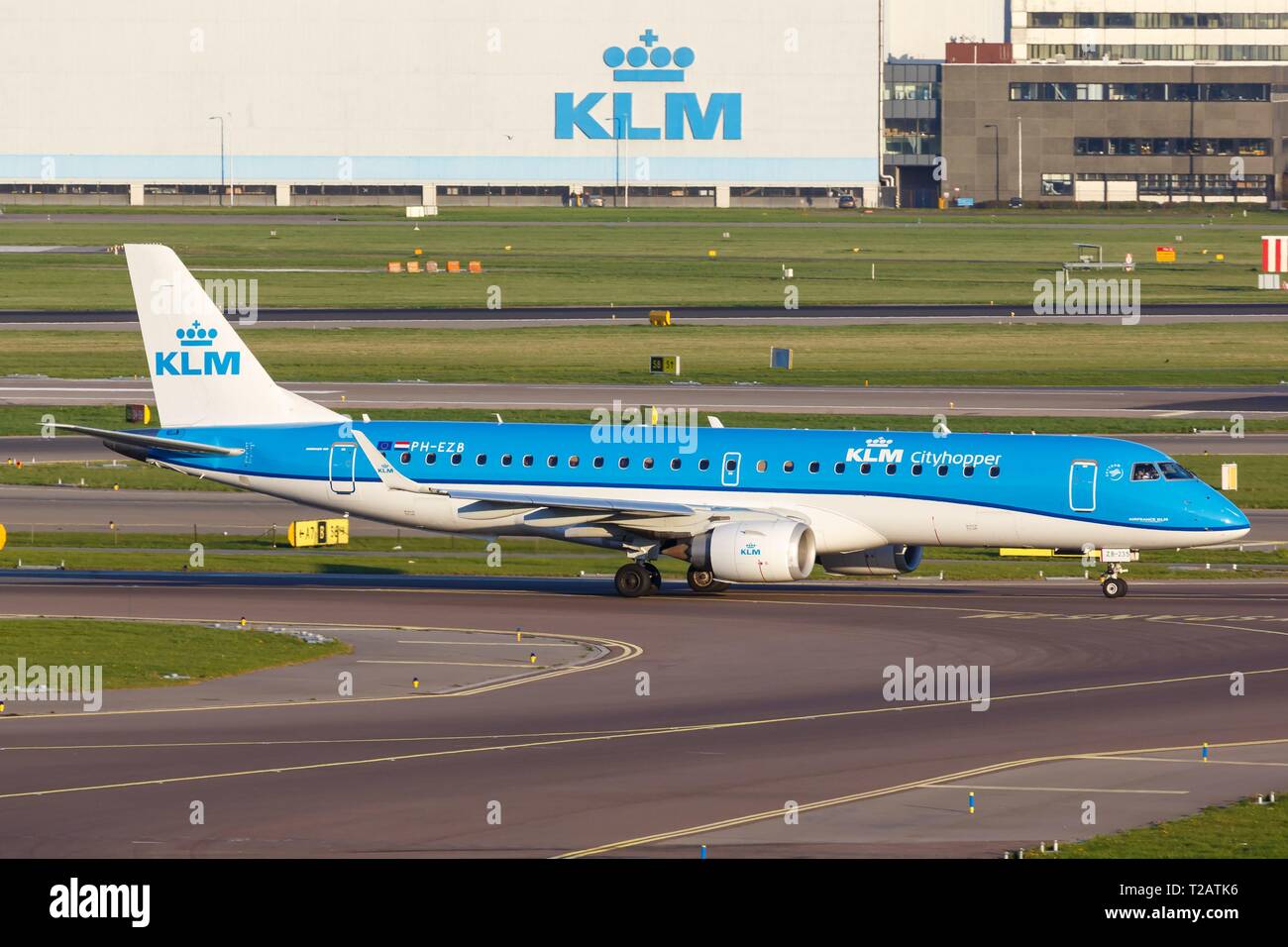 Amsterdam, Netherlands – April 19, 2015: KLM cityhopper Embraer 190 ...
