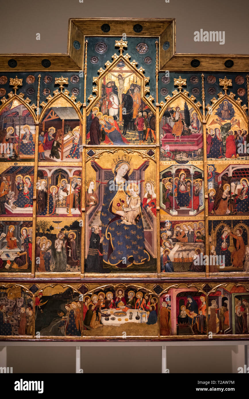 Gothic medieval art in the National Art Museum of Catalonia,Barcelona ...