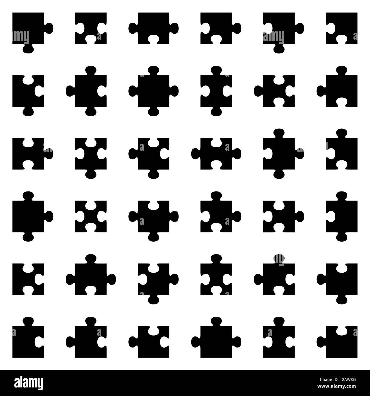 Set of different puzzle pieces isolated on white Stock Photo - Alamy