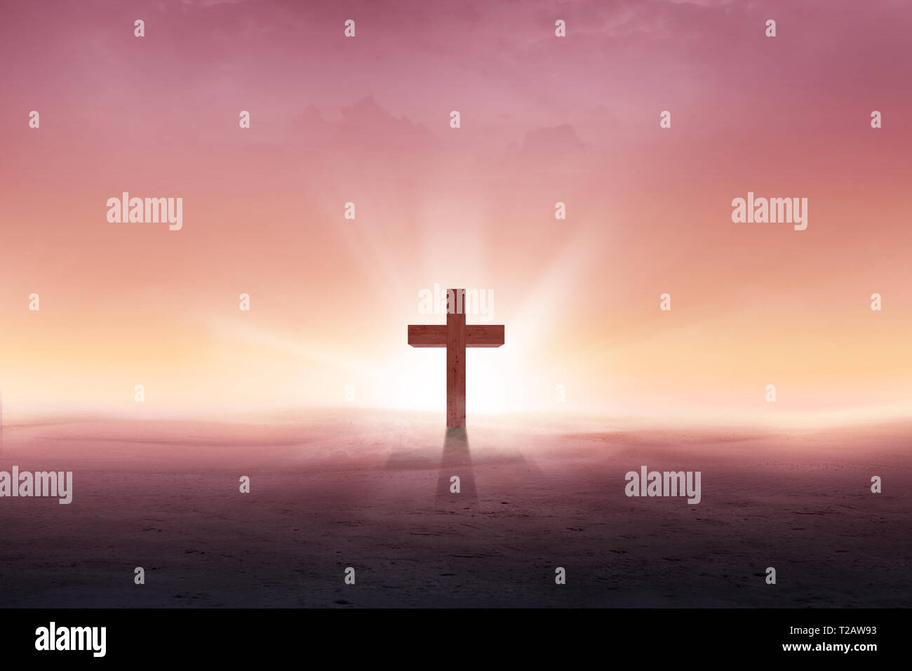 Cross With Sun In Background