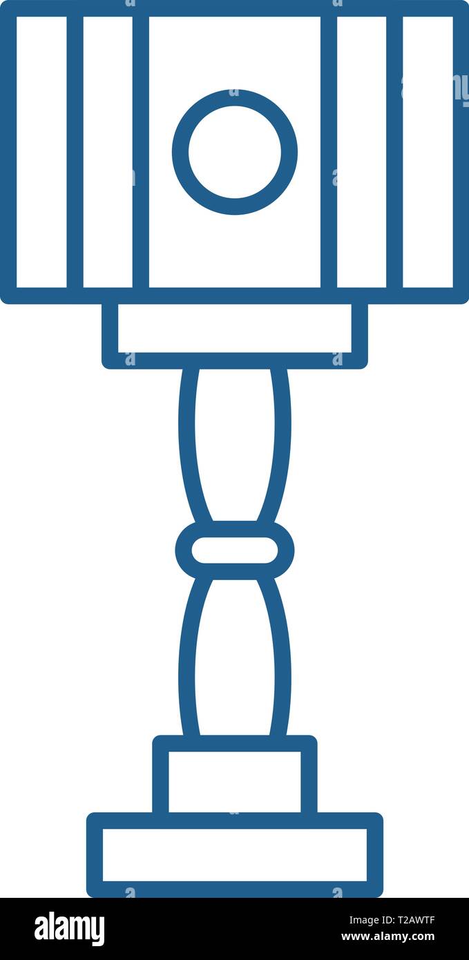 Floor design lamp line icon concept. Floor design lamp flat vector ...