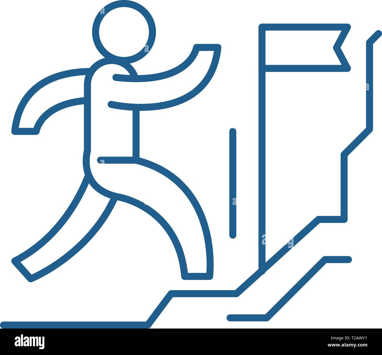 Forward to the victory line icon concept. Forward to the victory flat ...