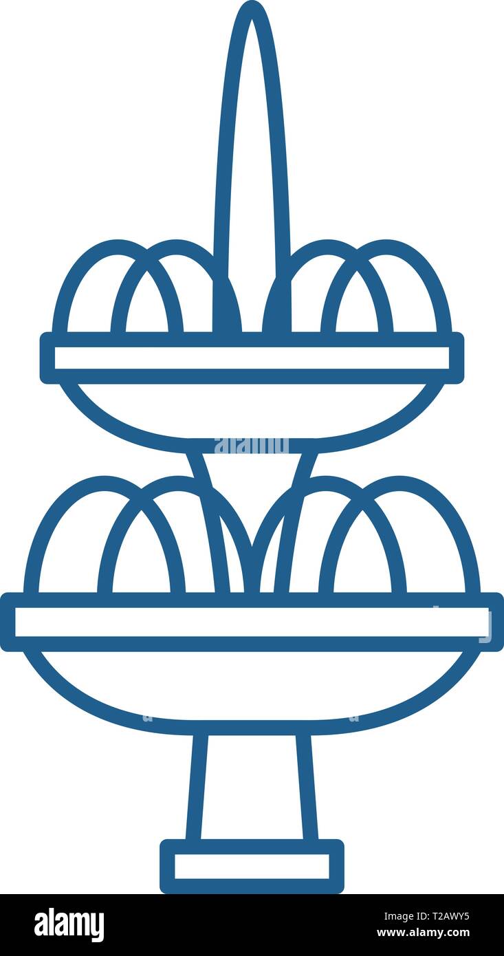 Fountain line icon concept. Fountain flat vector symbol, sign, outline ...