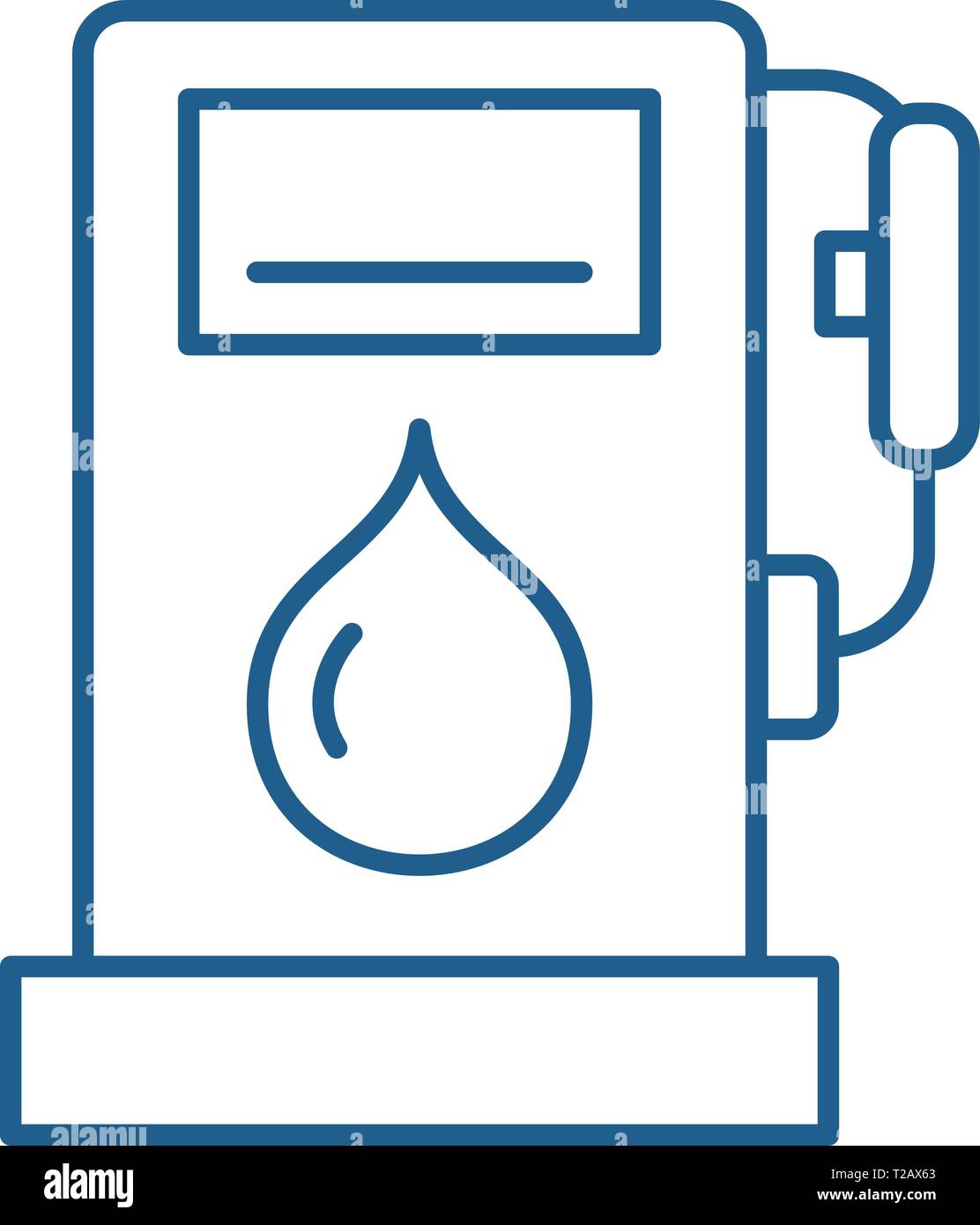 Gas station line icon concept. Gas station flat vector symbol, sign ... Gas station line icon concept. Gas station flat vector symbol, sign ...