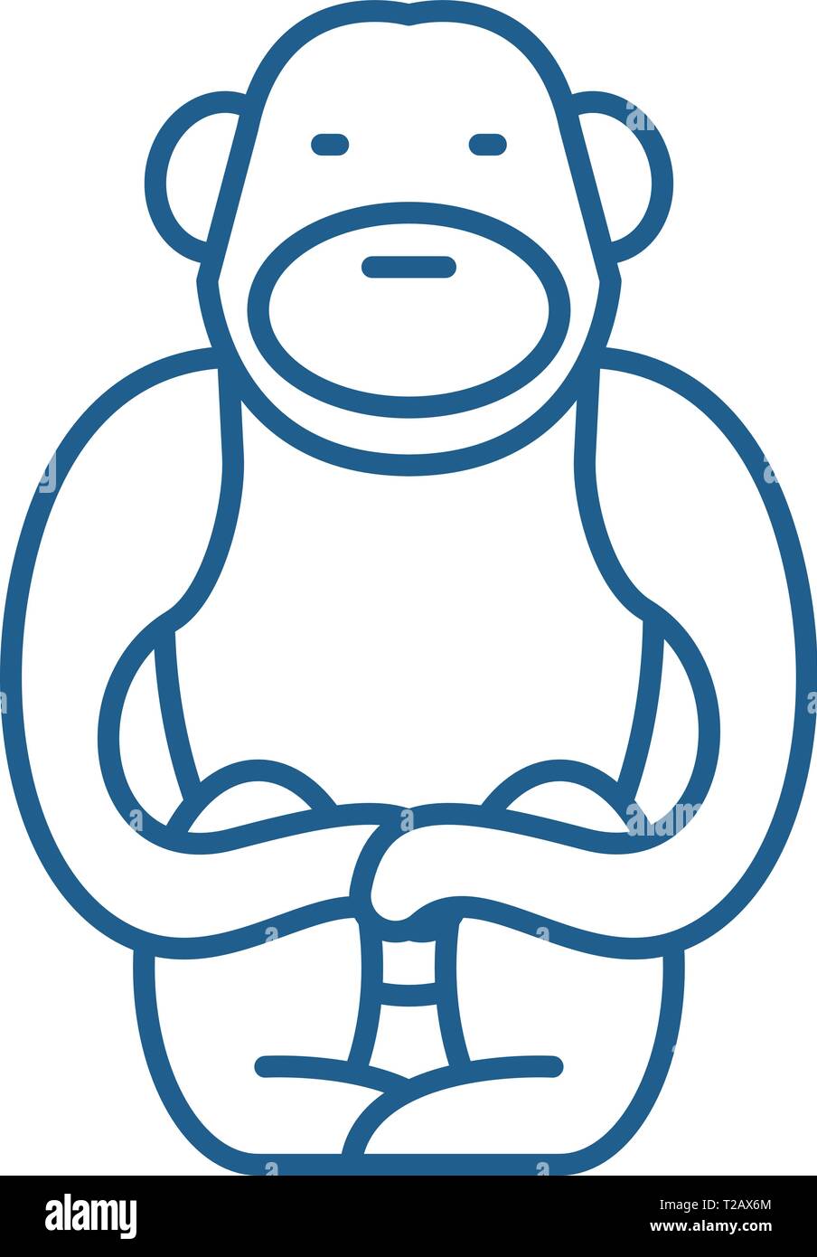 Gibbon line icon concept. Gibbon flat vector symbol, sign, outline ...