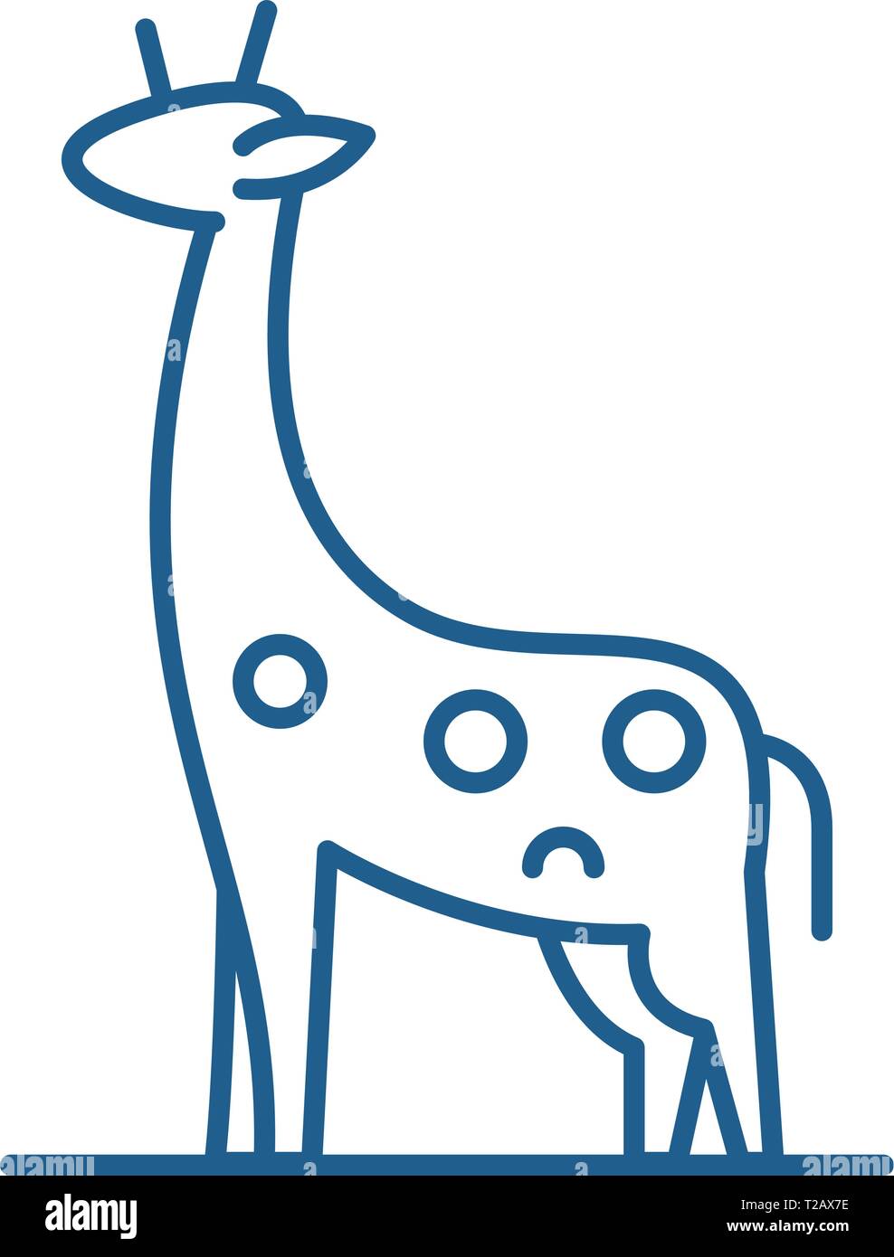 Giraffe line icon concept. Giraffe flat vector symbol, sign, outline ...