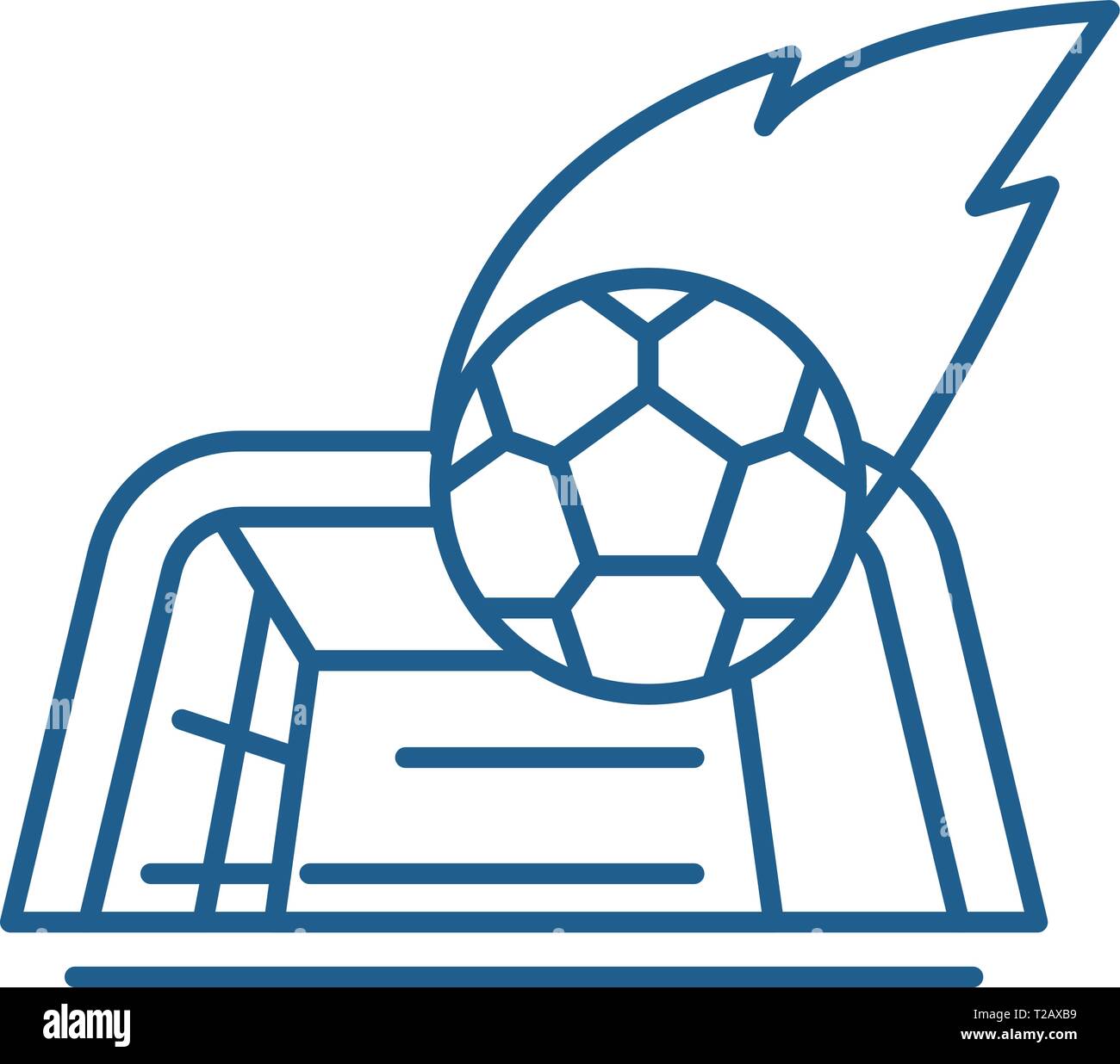Goal line icon concept. Goal flat vector symbol, sign, outline ...